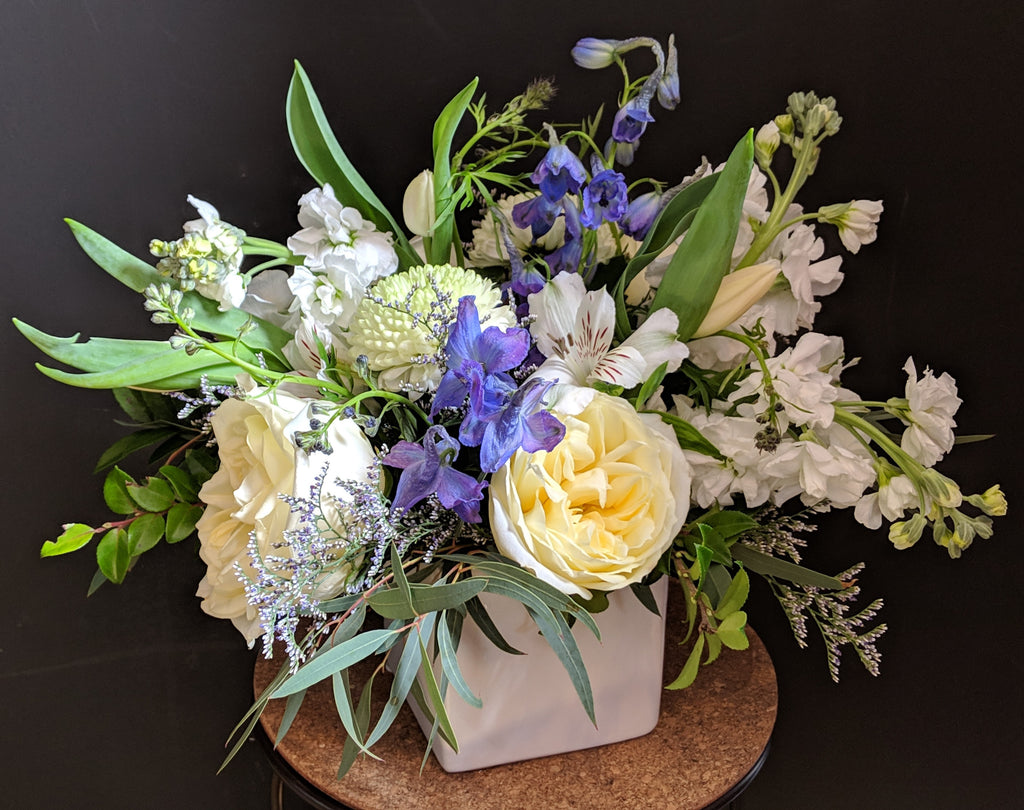 Touch of Blue Bouquet – Ithaca Flower Shop